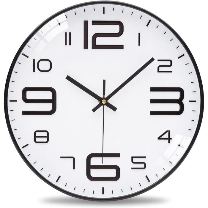 Horloge Murale Moderne À Chiffres 3D - Sans Tic-Tac - Silencieux ...