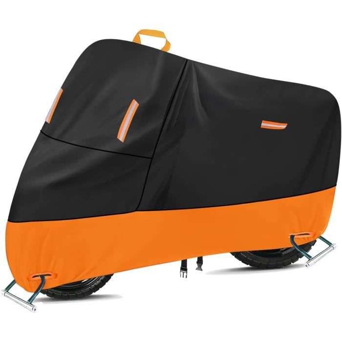 Orange - L (205 X 95 X 110 Cm) - Bache Moto Exterieur Etanche Oxford ...