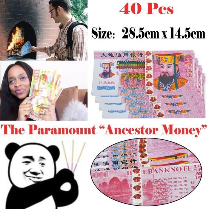 40PC Ancestor Money Chinese Heaven Hell Money Notes Paper Ghost Spirit ...