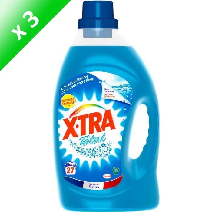 XTRA Lessives liquides Total - 1,890 L - 27 lavages - Lot de 3 ...