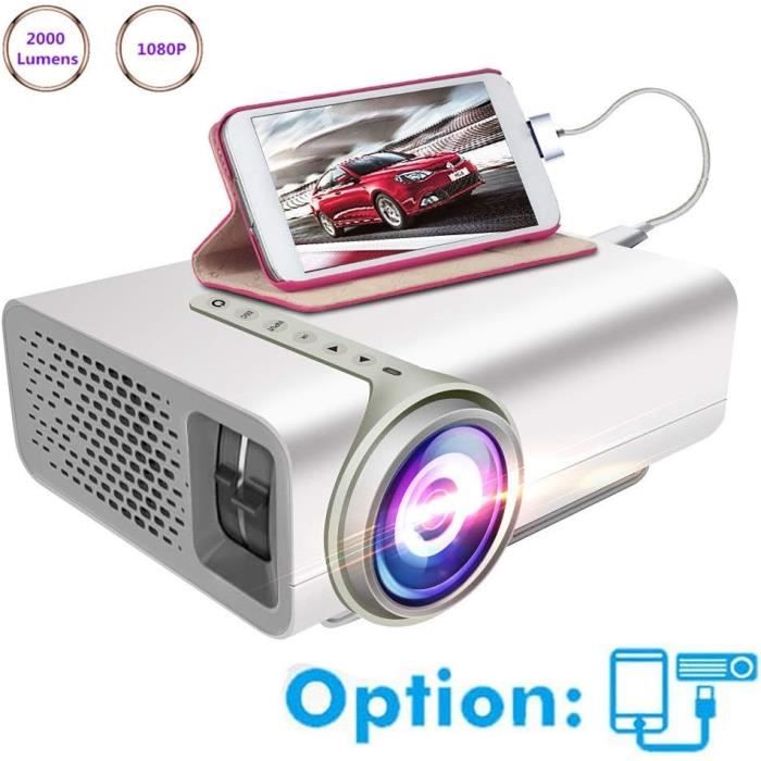 Mini projecteur - CHICHENG - A303 - 2000 lumens - 1080p HD - 50 à 130 ...