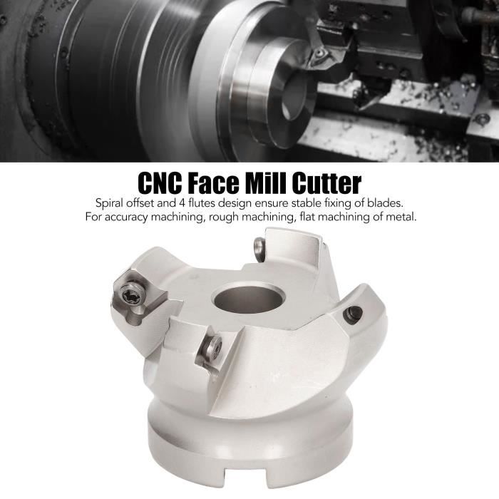 Moulin À Visage Cnc Fraise Face Mill, 4 Fltes Face Mill Tête Outil De ...