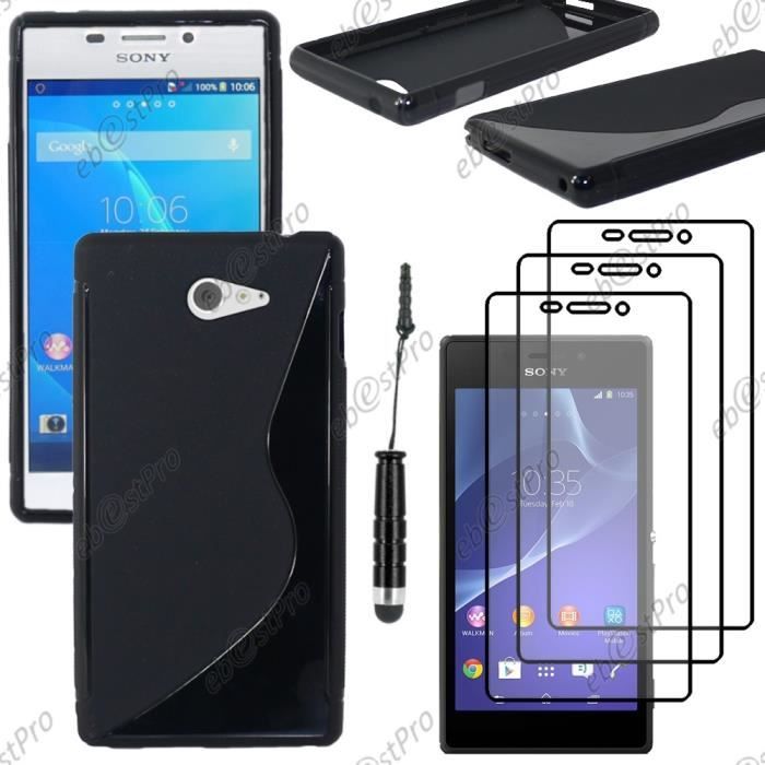 Coque S line Sony Xperia M2 D2302 D2303, Noir +Mini Stylet 3 Film ...