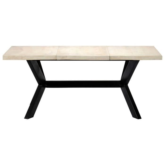 Table à manger - HURRISE - 180x90 cm - Bois de manguier massif ...