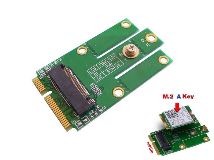 Adaptateur M2 vers MiniPCIe - Compatible Intel 7260NGW - WIFI et Bluetooth - Ports mPCIe - M2 ...