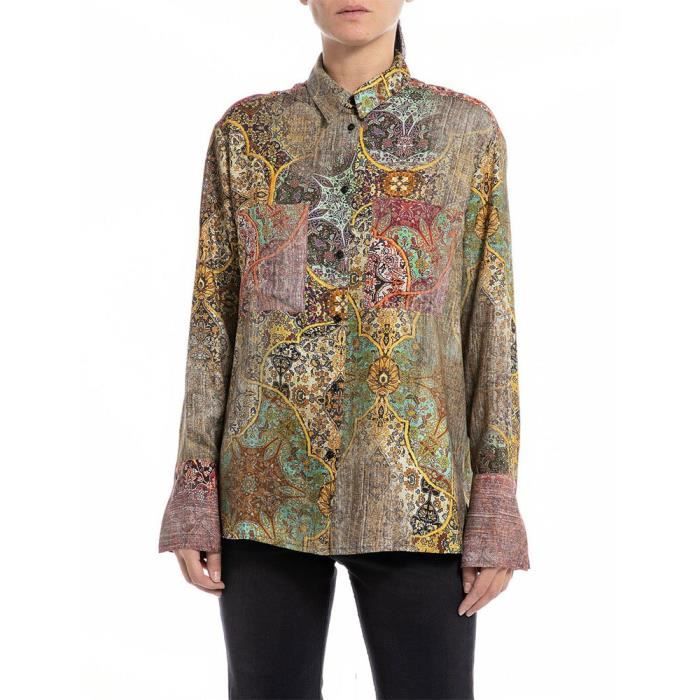 Blouse - REPLAY - W2121 - Multicolore - Femme - 100% Viscose Multicolor ...