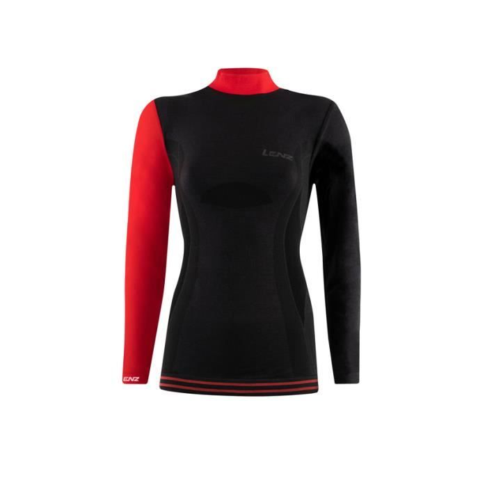 Sous maillot manches longues à col tortue femme Lenz Merino 6.0 - black ...