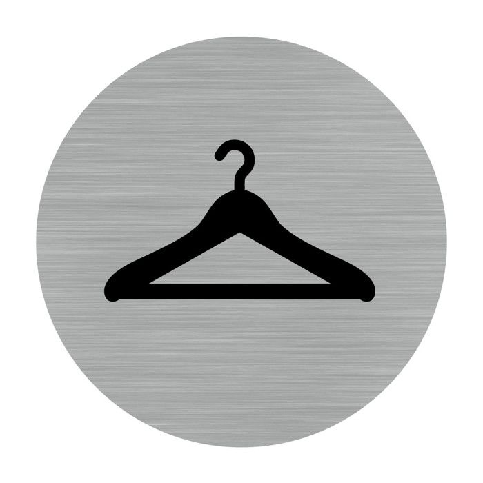 Pictogramme Cabine d'essayage Q0176Adhésif aspect aluminium ...