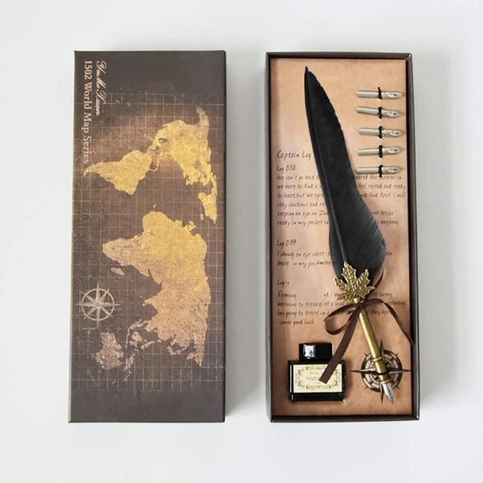 Mreechan Stylo Dip à Plume, Quill Feather Pen Set,Vintage Quill Feather ...