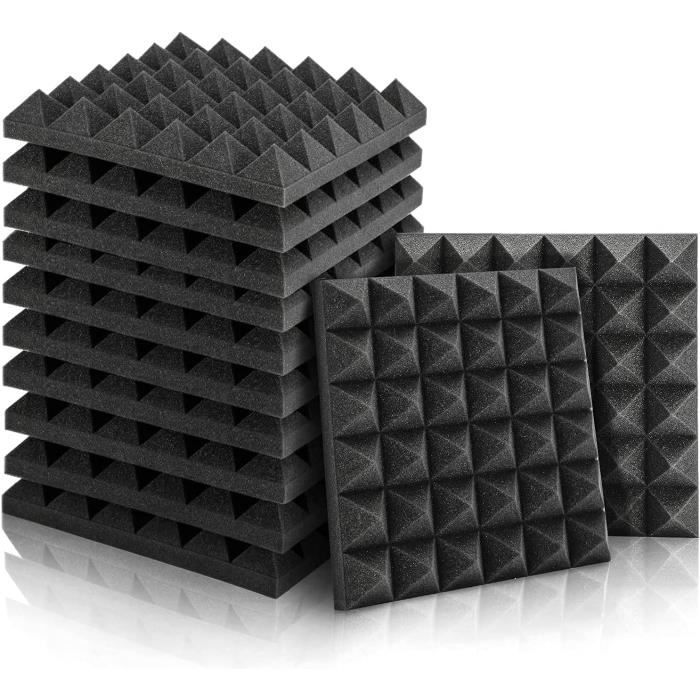 Mousse Acoustique Pyramide, 12 Pack Mousse Acoustic pour Podcasting ...