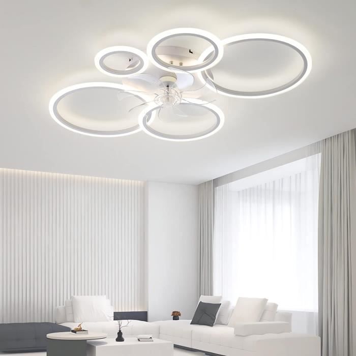 KNVSS Ventilateur Silencieux Plafond Avec Lere Modern LED Dimmable ...