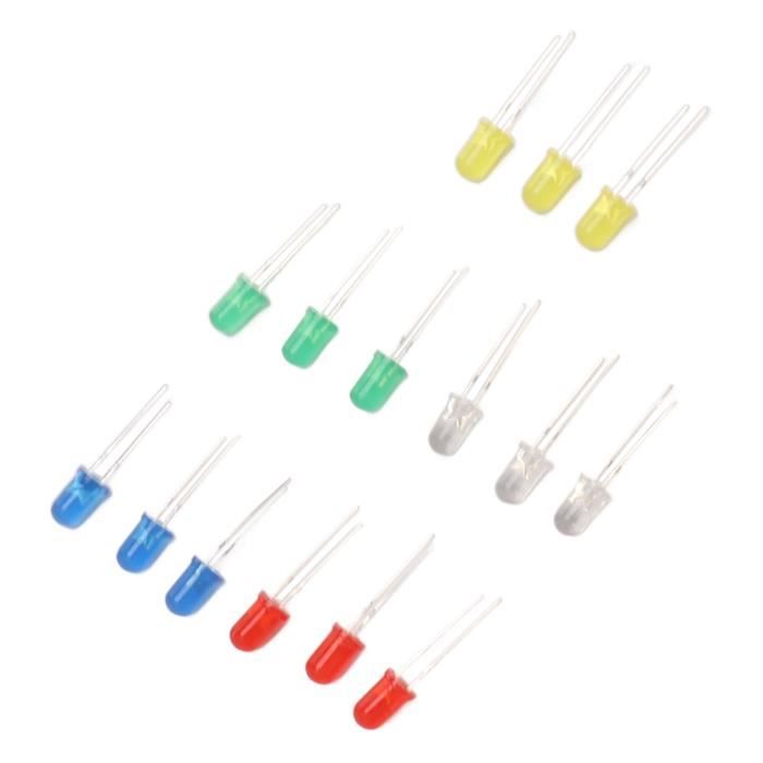 TMISHION Diodes lumineuses LED 100 pièces 5mm Diodes LED rouge vert ...