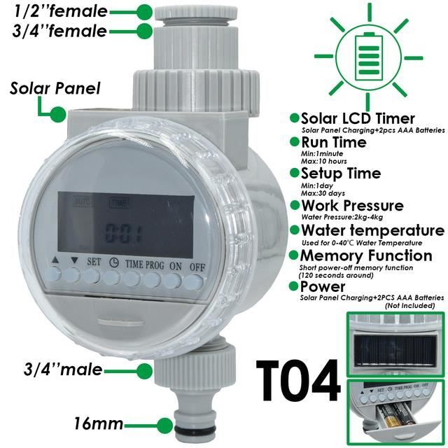 Arrosage automatique,Solar Timer-5--Capteur De Pluie Solaire Lcd ...