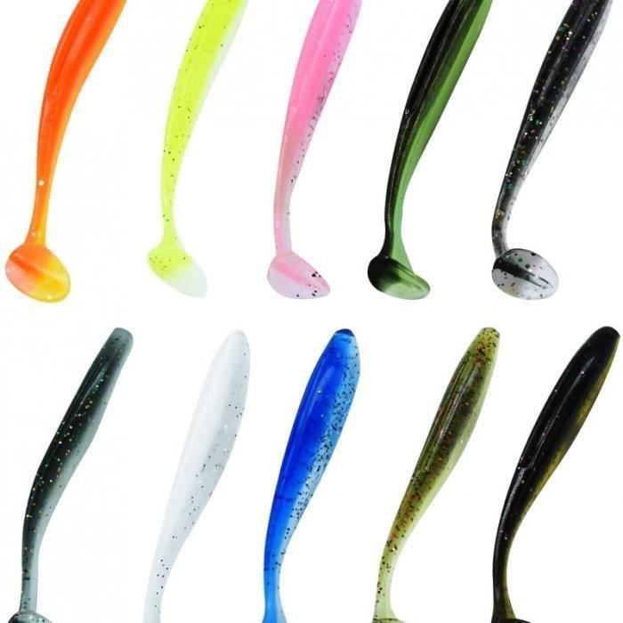 RA09617-TP70557 Lot de 100 leurres de pêche souples en plastique souple ...