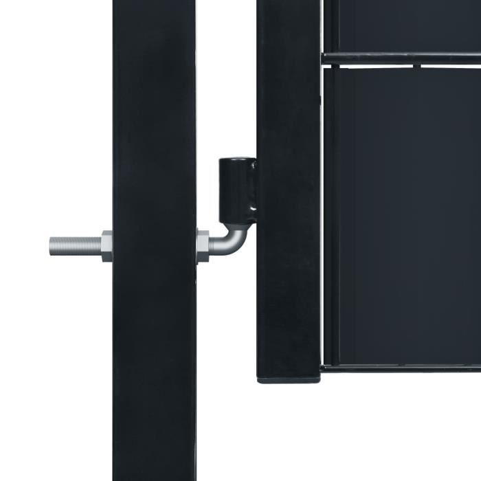 Zerodis Portail De Clôture Pvc Et Acier 100x164 Cm Anthracite Hb042