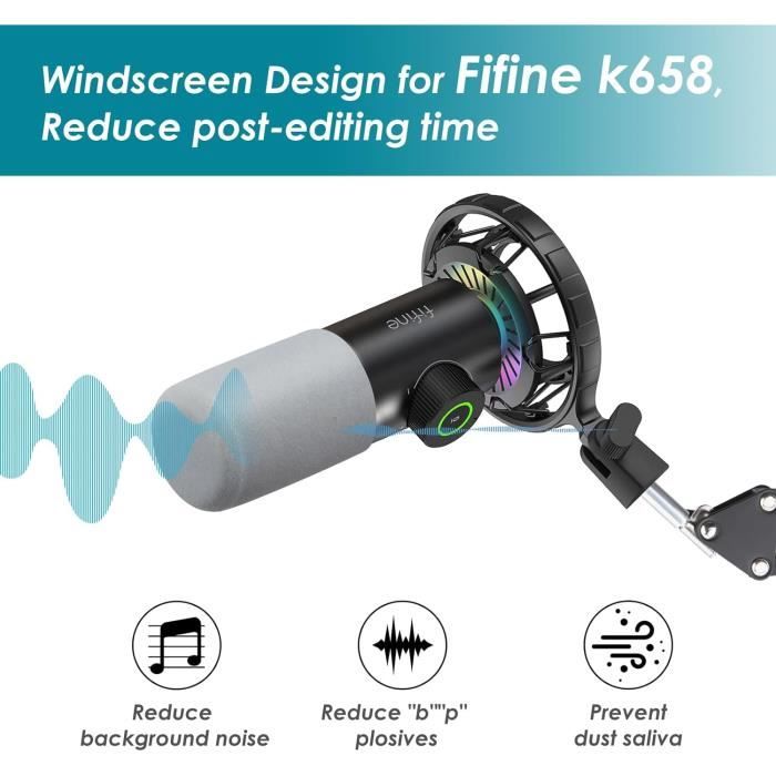 Fifine K658 Microphone Bonnette Micro Anti Pop - Mousse Micro Anti Vent ...