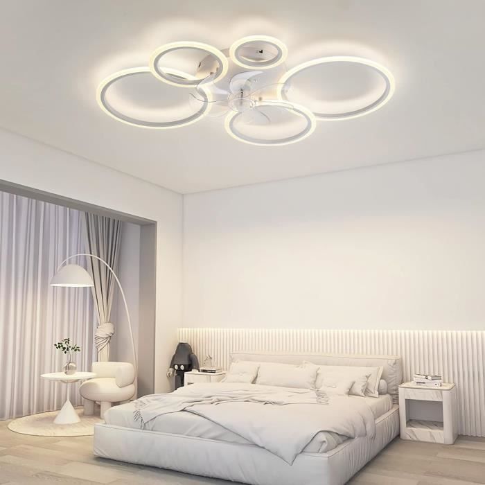KNVSS Ventilateur Silencieux Plafond Avec Lere Modern LED Dimmable ...