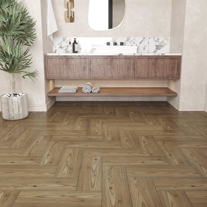 Sol Pvc Adhesif Bois Marron Dalle Pvc Adhesive Sol Stickers Effet Bois ...