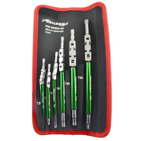Cardan Double Multi / Torx Flexi / Touche étoile wrench set 6pc t20 ...