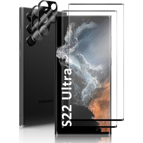 2 2 Pièces Verre Trempé Pour Galaxy S22 Ultra 5g 2x 9h Vitre Trempé