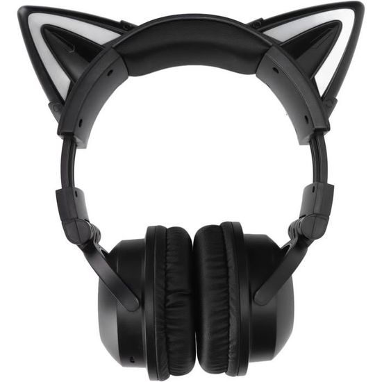 Casque Oreilles De Chat, Casque De Jeu Led Noir Froid, Casque De Jeu ...