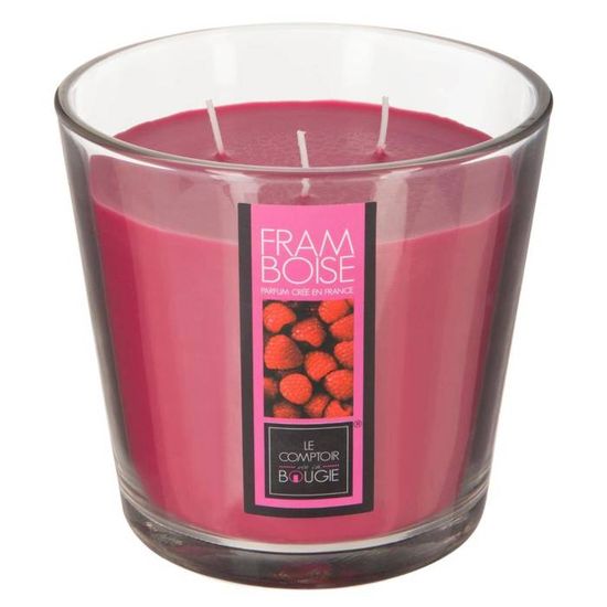 Bougie parfumée framboise 500g - Atmosphera createur d'interieur - Cdiscount Maison