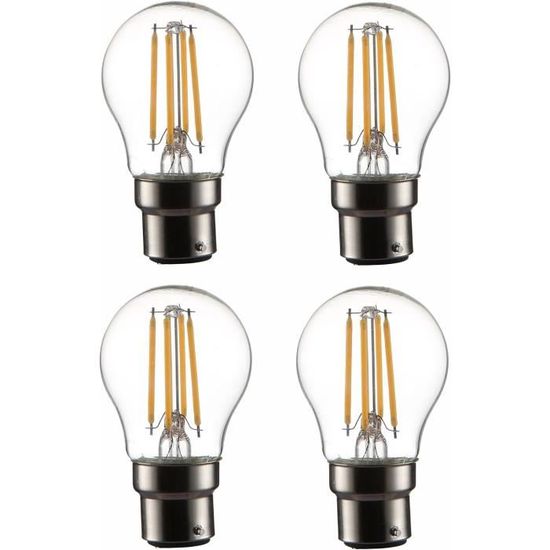 ® Lot De 4 Ampoules Led À Filament G45 À Intensité Variable | Culot À Baïonnette B22 | Économie ...