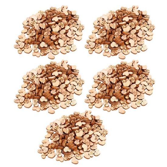 VBESTLIFE Confettis en bois de coeurs d'amour 1000 pièces en bois amour ...