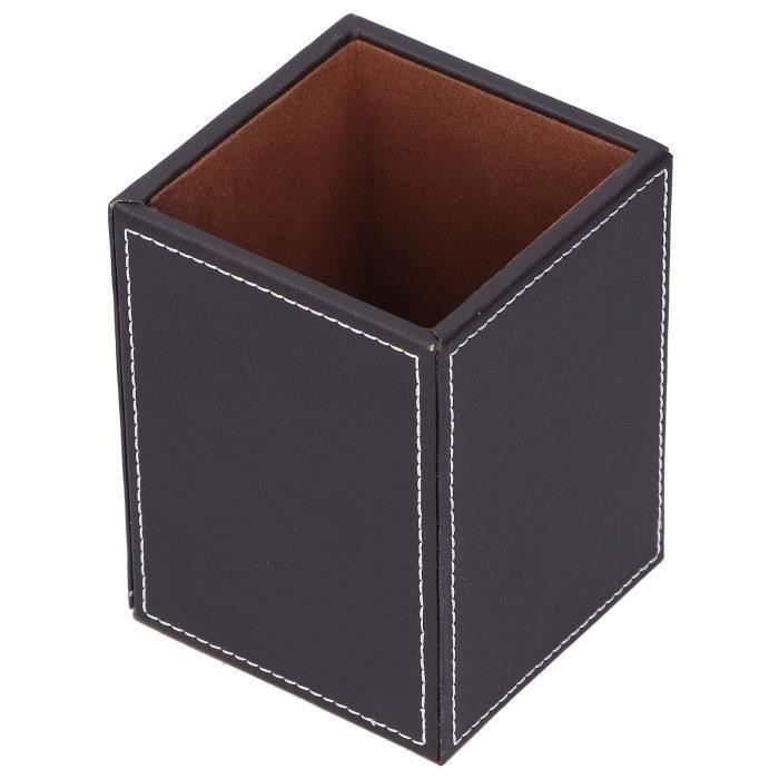 Support de rangement en cuir, porte-stylos en cuir compact noir, boîte ...
