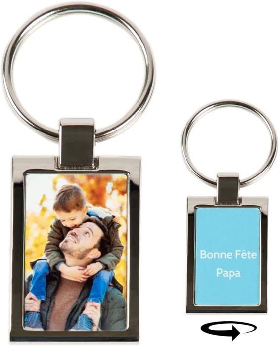 Porte-Clef Mtal Argent Rectangle Avec Photo Imprime Recto Et Verso Porte Cl Rectangle ...