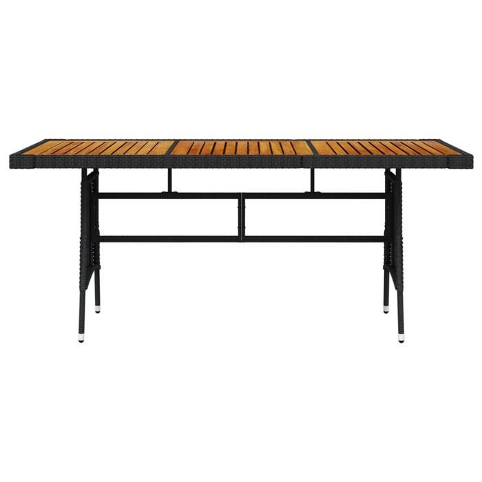 Table de jardin - UU - 4 personnes - Noir 160x70x72 cm - Résine tressée ...
