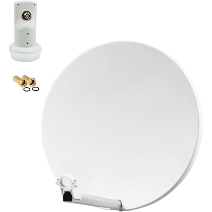 HDSAT Pack Parabole Satellite Fibre Composite Blanche 60cm Brides INOX + LNB HD 4K28 - Cdiscount ...