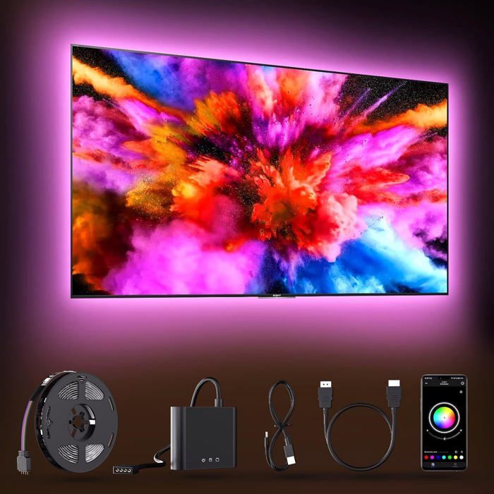 BDFFLY Rétroéclairage LED TV avec Boîtier de Synchronisation HDMI ...