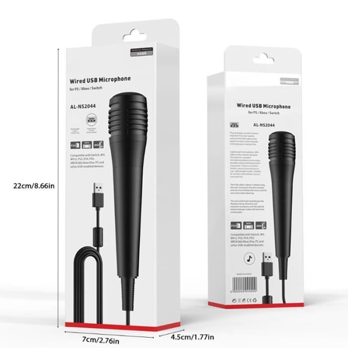A-Microphone filaire USB de 3m pour Switch, micro pour manette de jeu ...