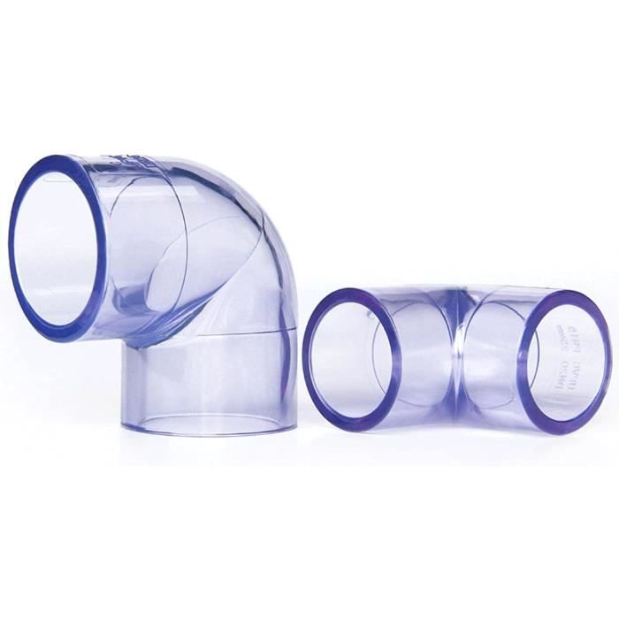 20Mm-63Mm Id Transparent Coude À 90 Degrés Pvc Tube Joint De Tuyau ...