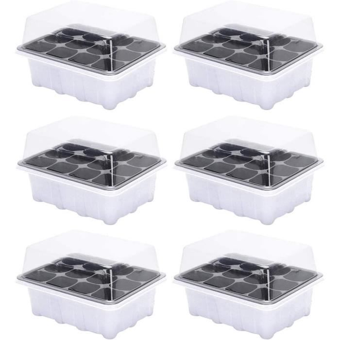 Compact Plateau de Germination, 6Pcs Mini Serre pour Semis Serre Pot de ...