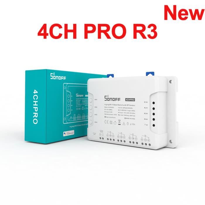 Sonoff 4ch Pro R3 - Commutateur Wifi Intelligent , 4 Gangs, 433mhz ...