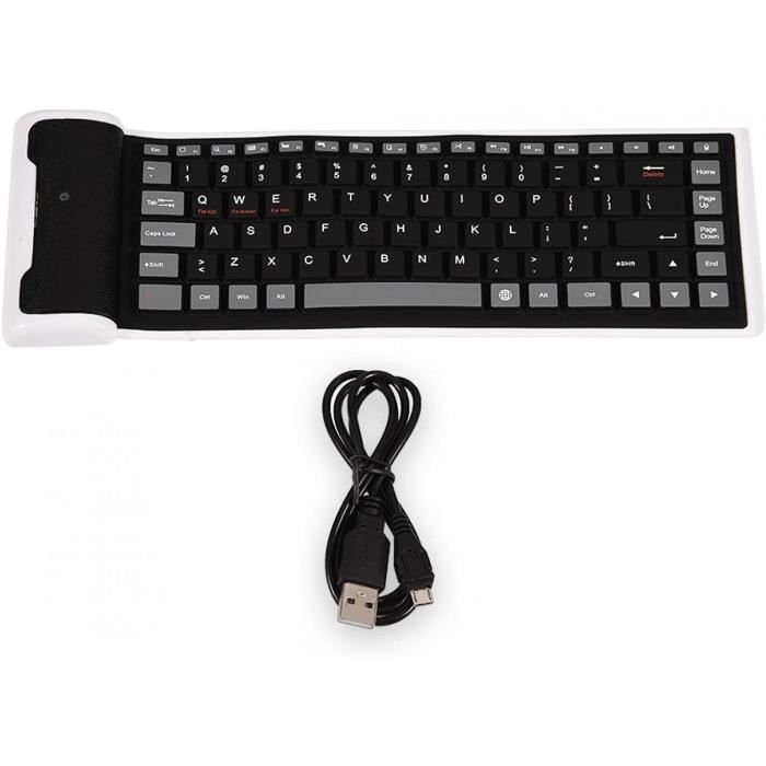 Clavier Bluetooth, Clavier Pliable Universel Sans Fil Rollup Silent ...