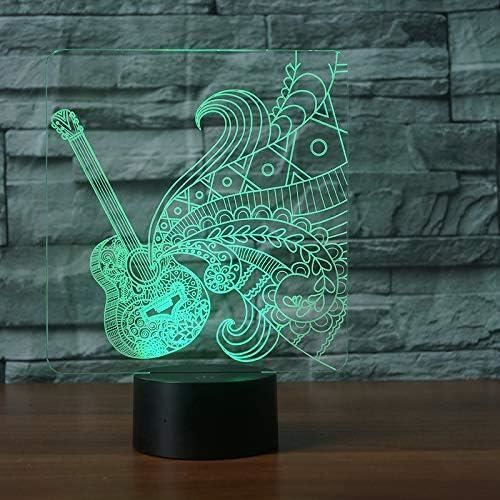 3D Lampes Guitare Instrument De Musique Illusions Optiques Led ...