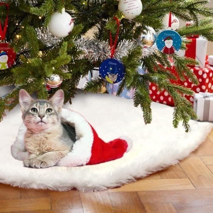 Perfect-Jupe Arbre Noël Blanc Peluche Tapis de Sapin Couvre Pied Sapin ...