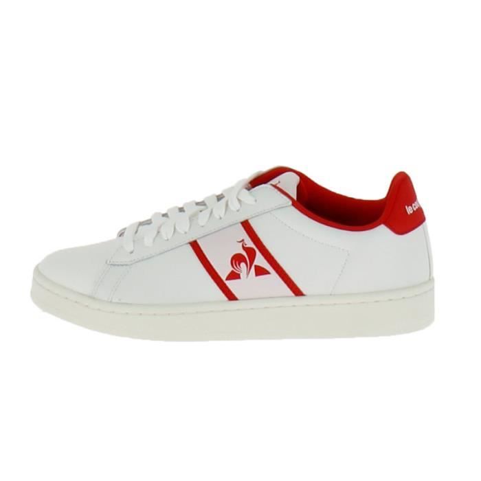 Basket Le Coq Sportif Classic Soft Blanc Cuir Lacets Blanc