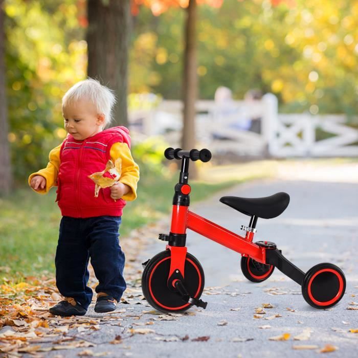 Tricycle Vélo Enfant 2 en 1 OHMG - Draisienne Évolutive Guidon Réglable ...
