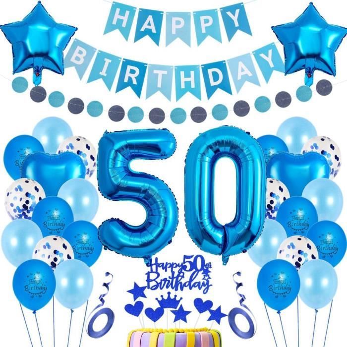 Ballon 50 Ans Homme Bleu,Décoration 50 Ans Anniversaire,Bleu ...