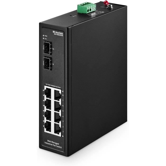8 Ports Poe Gigabit Industrial Din Rail Ethernet Switch Management, 2 Ports Sfp, Ieee802.3Af ...