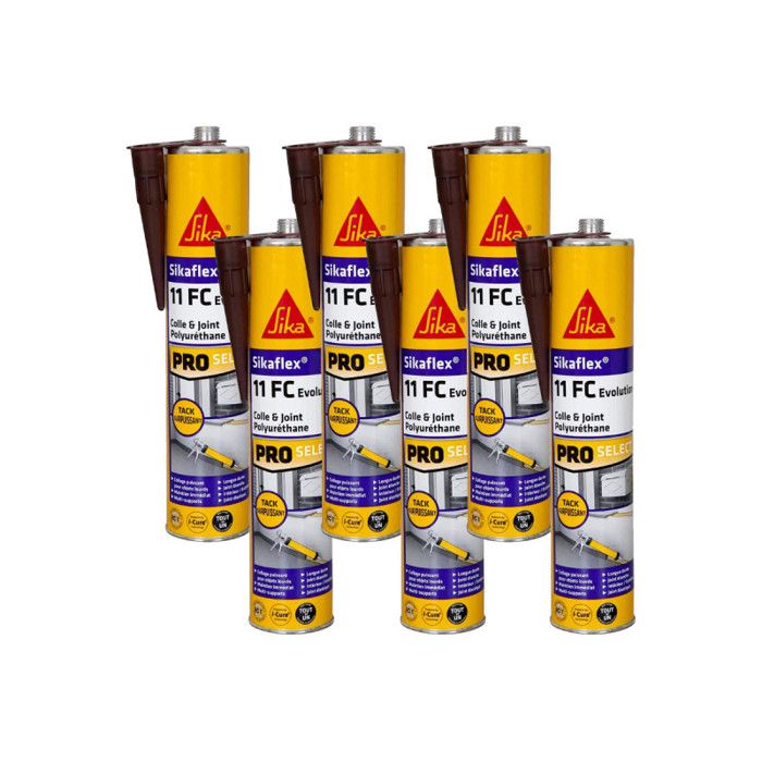 Lot de 6 mastics colle SIKA Sikaflex 11 FC+ Evolution - Marron - 300ml ...