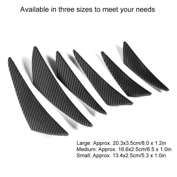 Aileron de pare-chocs 6 pièces en fibre de carbone Texture voiture pare ...