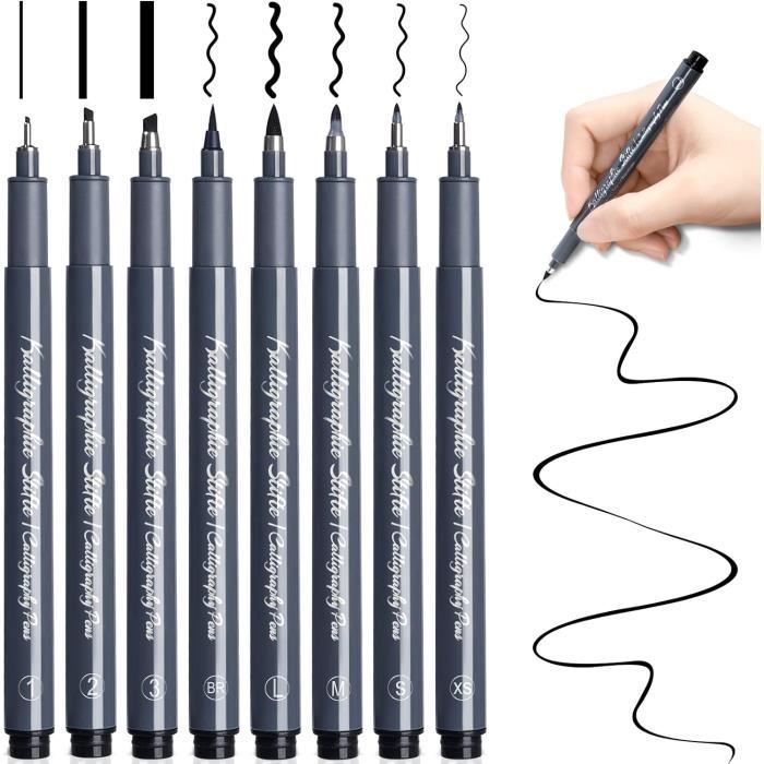 Lot De 8 Stylos De Calligraphie - Pour La Calligraphie, Les Débutants ...