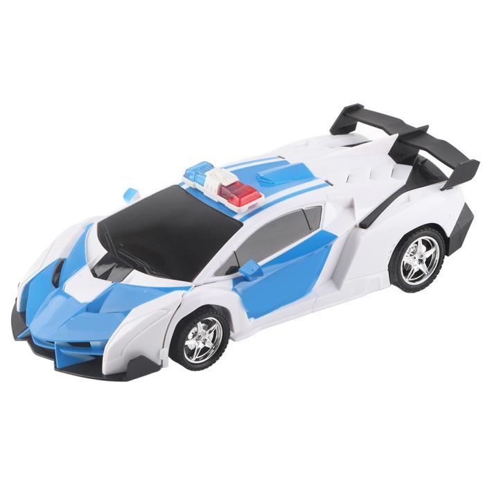 Voiture télécommandée - Vvikizy - Voiture et robot 2 en 1 - Voiture de police bleue - Plastique ...