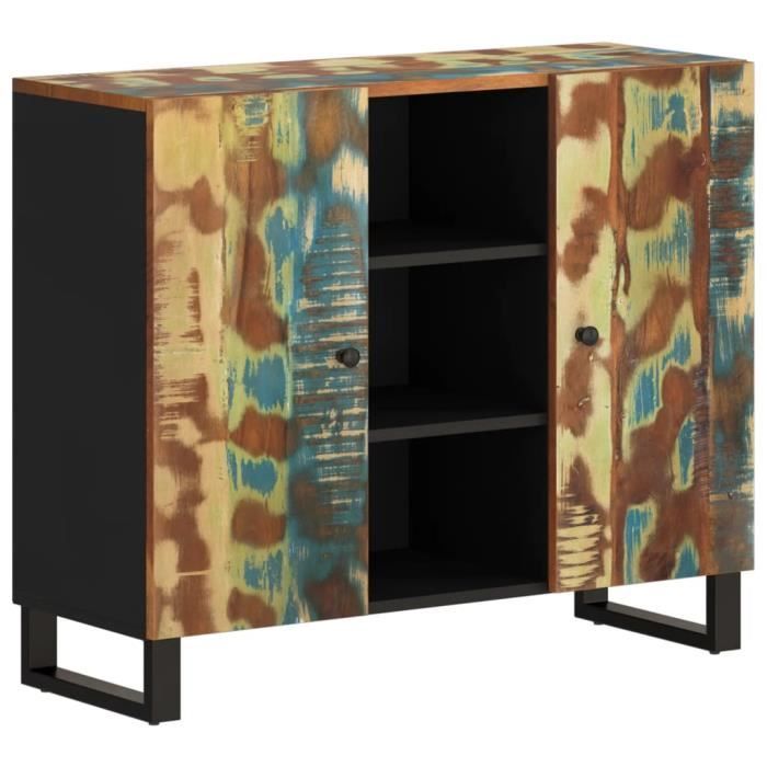 YAJ-Buffet avec 2 portes 90x33x75 cm bois massif de récupération ...