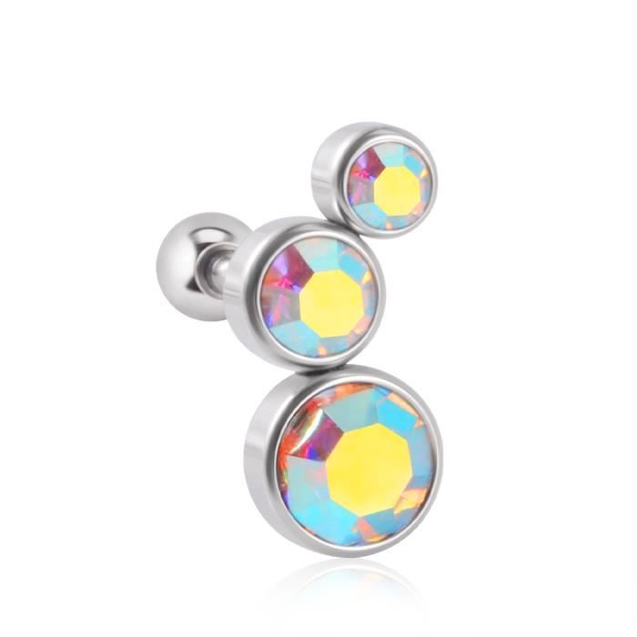 ANNEAU DE PIERCING,K left Ear-1.2X6Shaft--Boucles'oreilles Helix Tragus ...